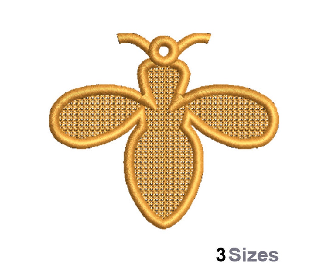 FSL Honey Bee Machine Embroidery Design - 3 Sizes, Freestanding Lace ...