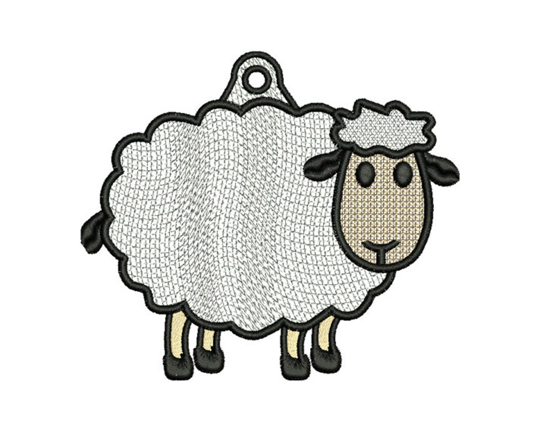 FSL White Sheep Machine Embroidery Design - 4 Sizes, Freestanding Lace ...