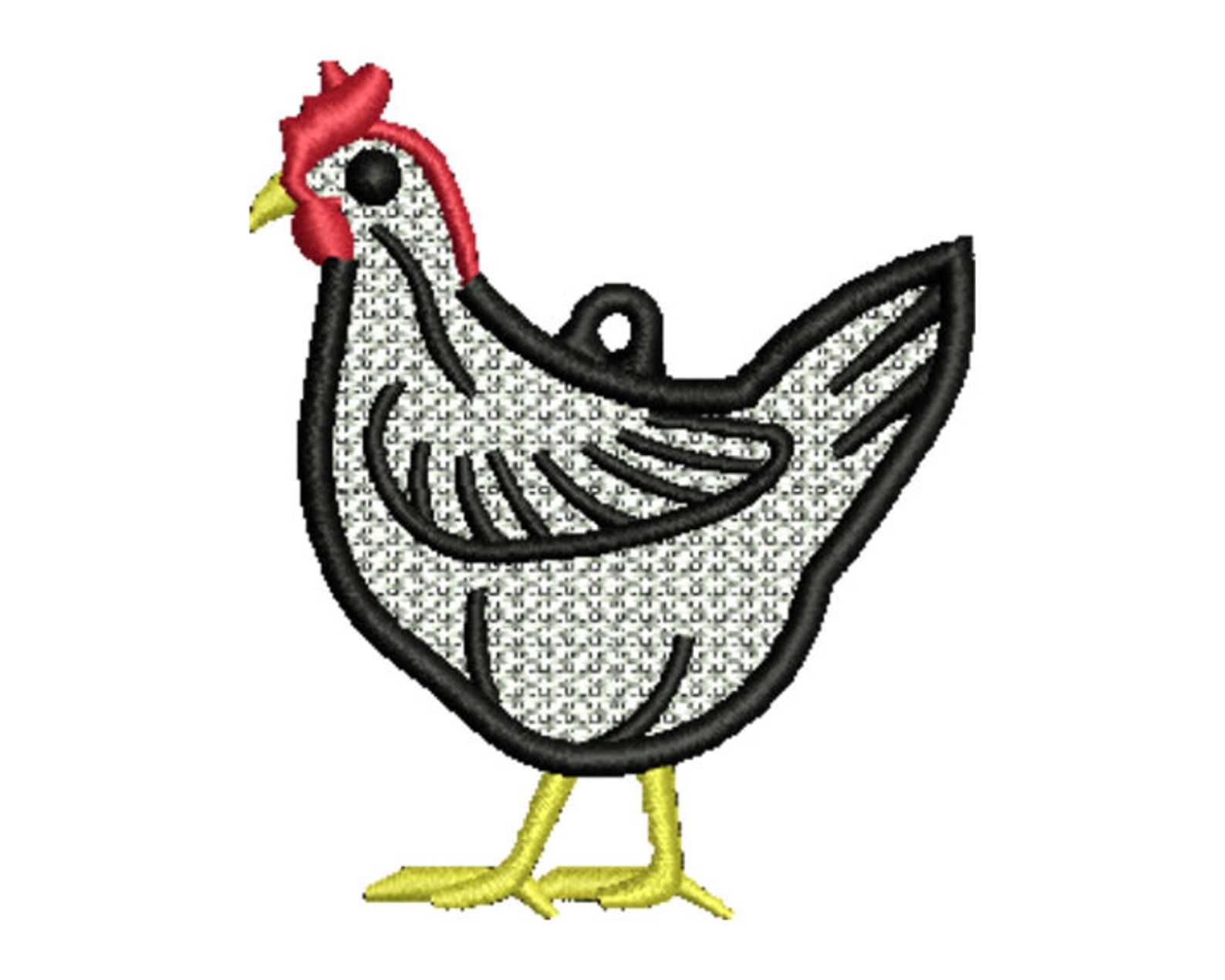 FSL Chicken Machine Embroidery Design - 3 Sizes, Freestanding Lace ...