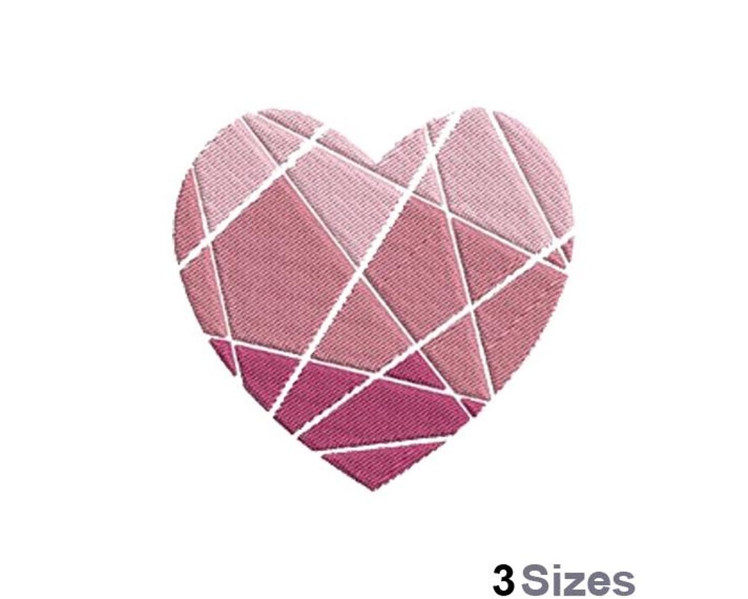 Geometric Heart - Machine Embroidery Design - 3 Sizes, Valentine's ...