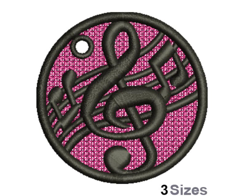 FSL Musical Treble Clef Machine Embroidery Design 3 Sizes - Etsy