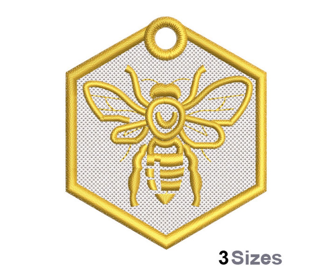 FSL Bee Machine Embroidery Design - 3 Sizes, Freestanding Lace Earring ...
