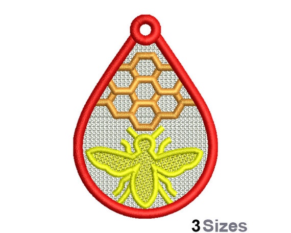 FSL Bee & Honeycomb Machine Embroidery Design 3 Sizes | Etsy