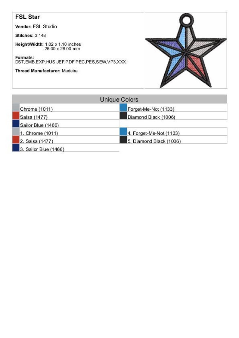 FSL 3D Star Machine Embroidery Design 3 Sizes Freestanding - Etsy
