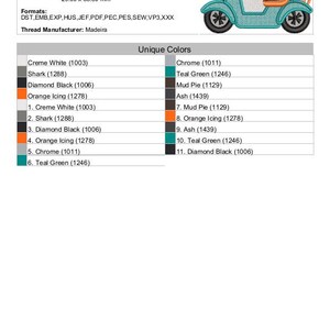 FSL Golf Cart Machine Embroidery Design - 3 Sizes, Freestanding Lace ...