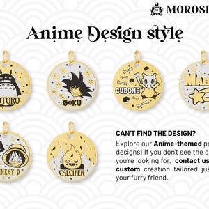 Custom Engraved ID Tag for Dog With Name in Anime Design. Luxury Dog ...