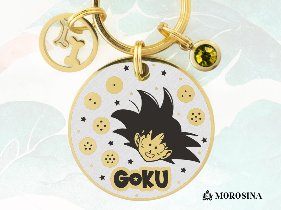 Custom Engraved ID Tag for Dog With Name in Anime Design. Luxury Dog ...