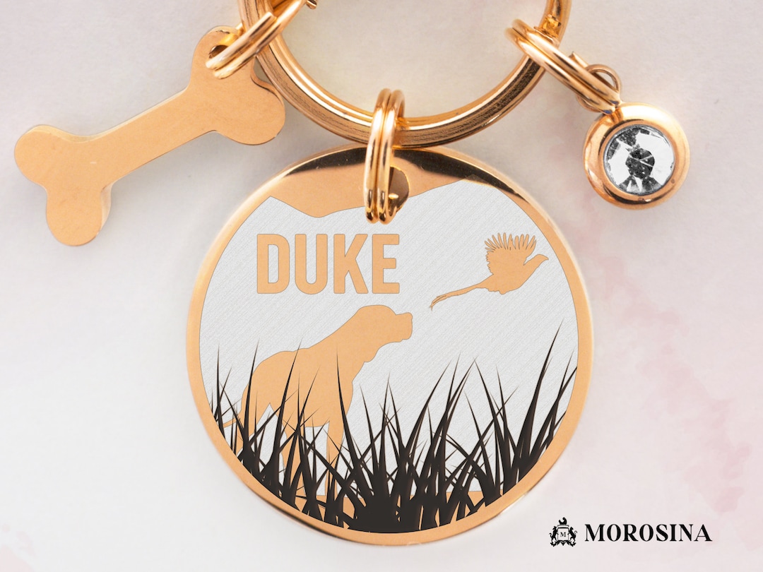 Personalized Dog Tag Engraved With Name and English Pointer Hunting a ...