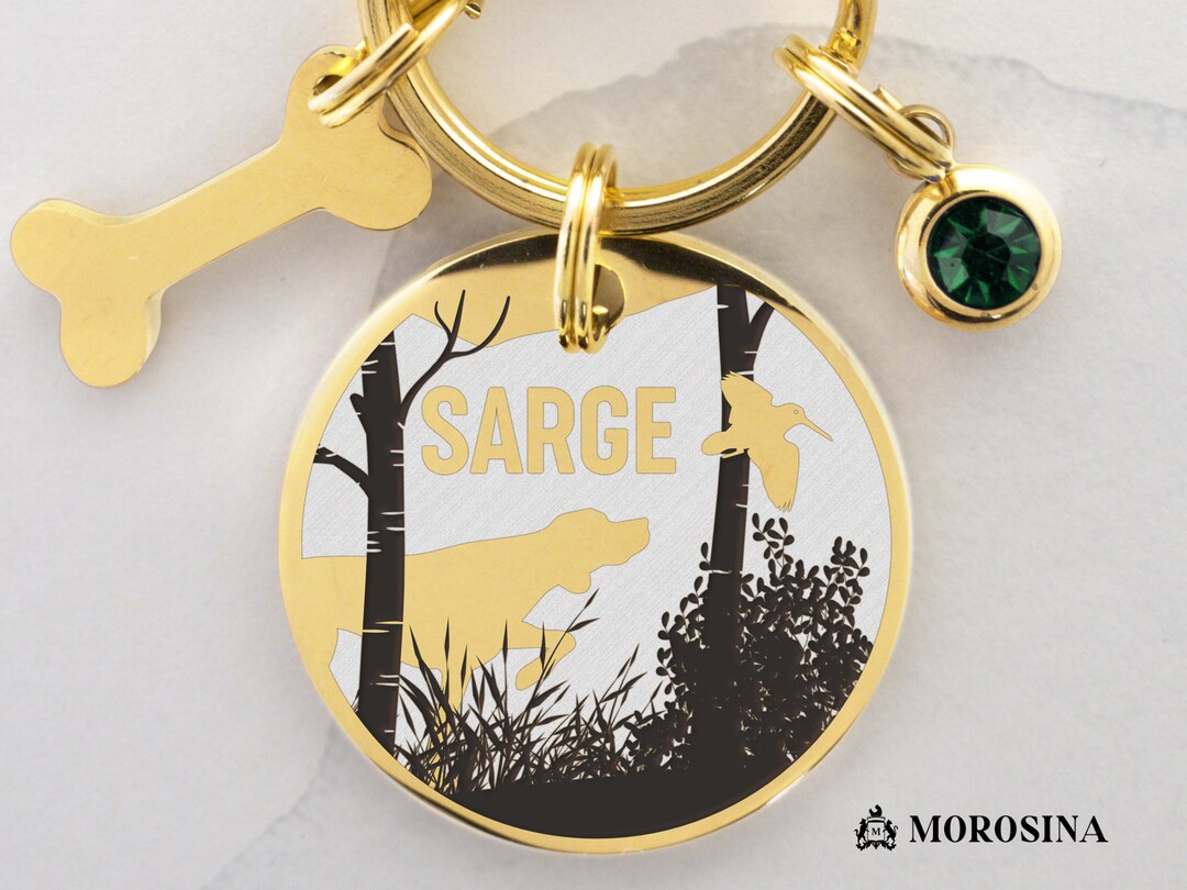Custom Dog ID Tag With Name & GSP Silhouette | Hunting Scene With ...