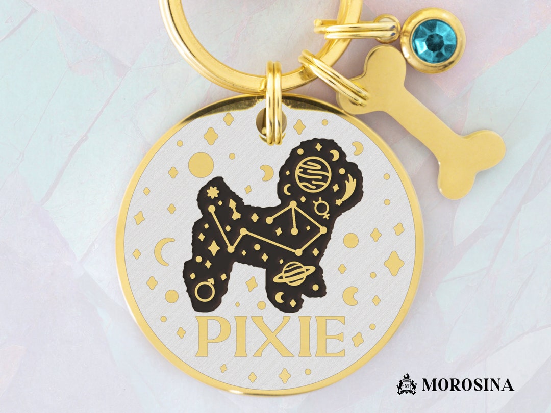 Personalized Dog Tag Engraved With Name and a Bichon Frisé Silhouette ...