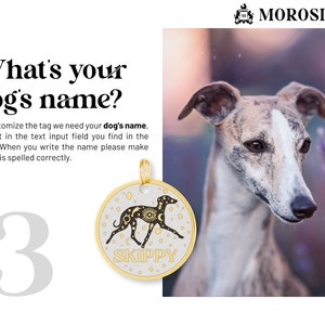 Personalized Dog Tag Engraved With Name and a Whippet Silhouette in a ...