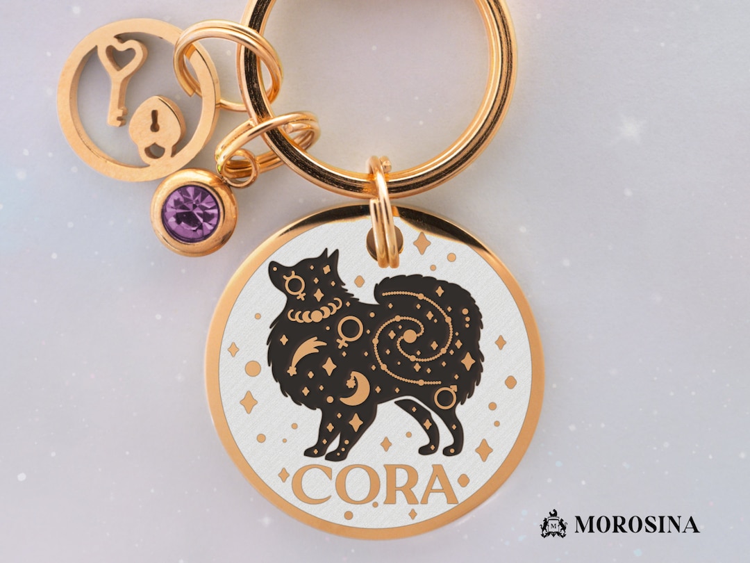 Personalized Pomeranian Dog Tag With Mystical Wicca Design – Engraved ...