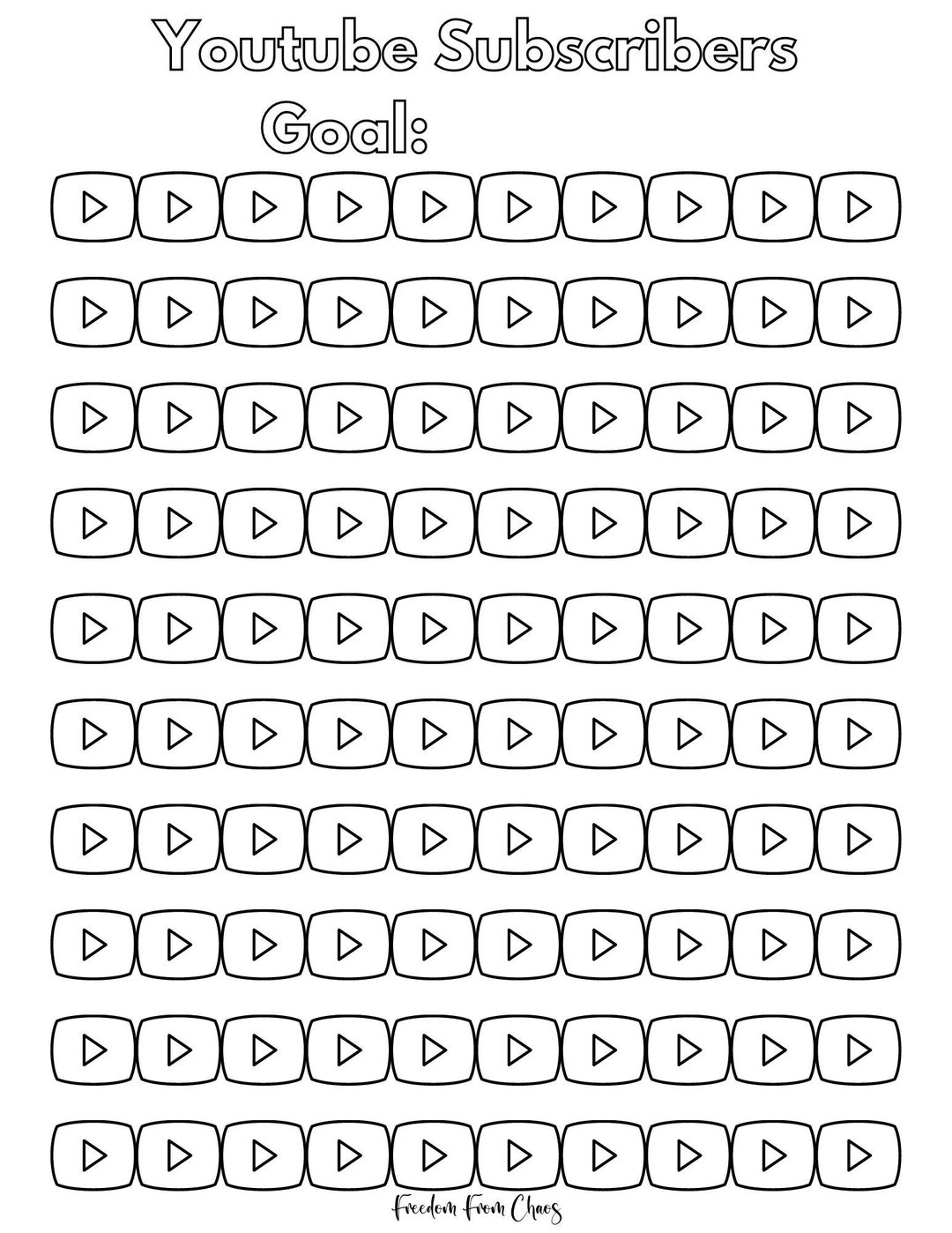 Youtube Subscribers Coloring Progress Tracker - Etsy