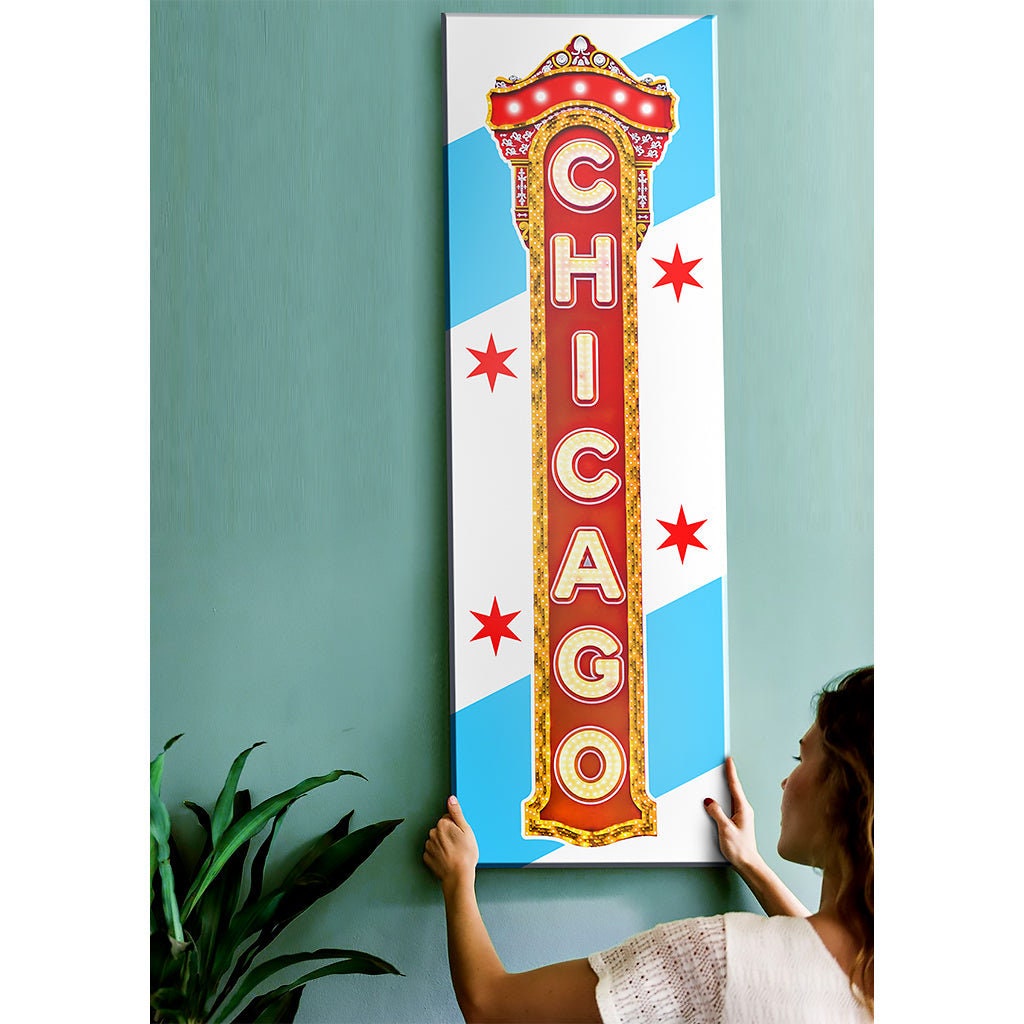 Chicago Theatre Sign Canvas Chicago Modern Wall Art Chicago - Etsy