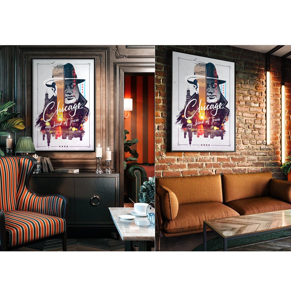 Chicago Canvas Art Al Capone Portrait Wall Art Windy City Art Canvas - Etsy