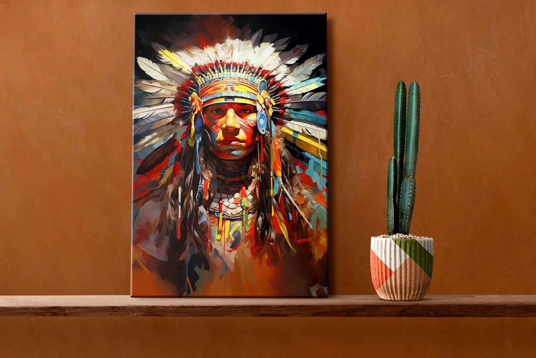 American Indian Wall Art Canvas Indigenous American Native American ...