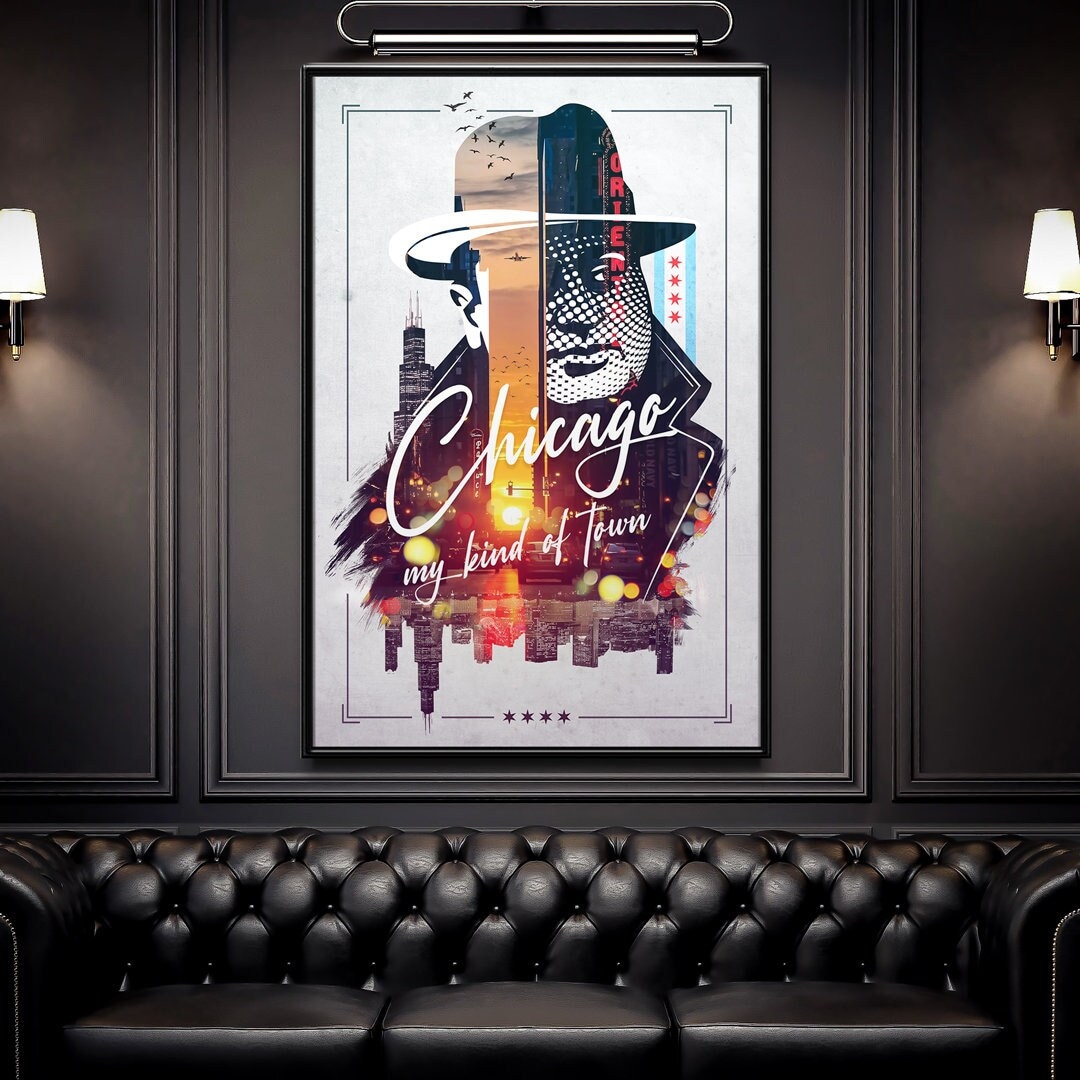 Chicago Canvas Art Al Capone Portrait Wall Art Windy City Art Canvas - Etsy