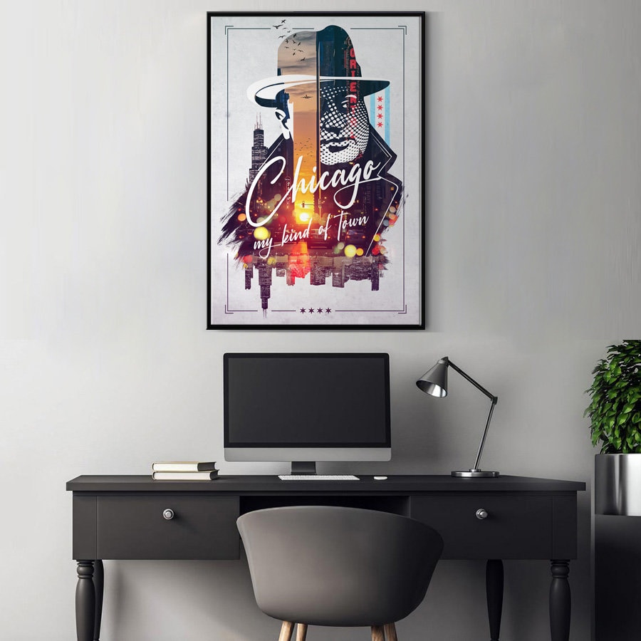 Chicago Canvas Art Al Capone Portrait Wall Art Windy City Art Canvas - Etsy