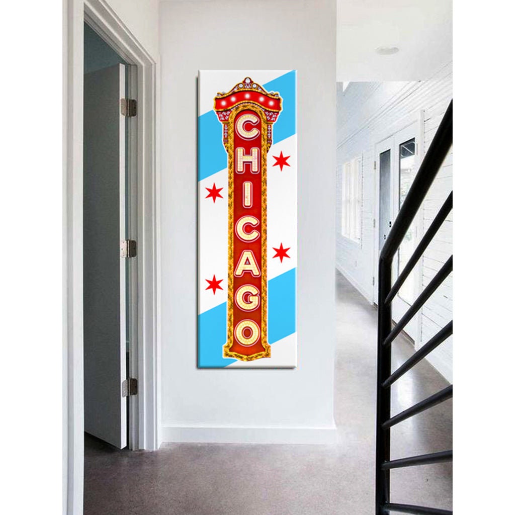 Chicago Theatre Sign Canvas Chicago Modern Wall Art Chicago - Etsy