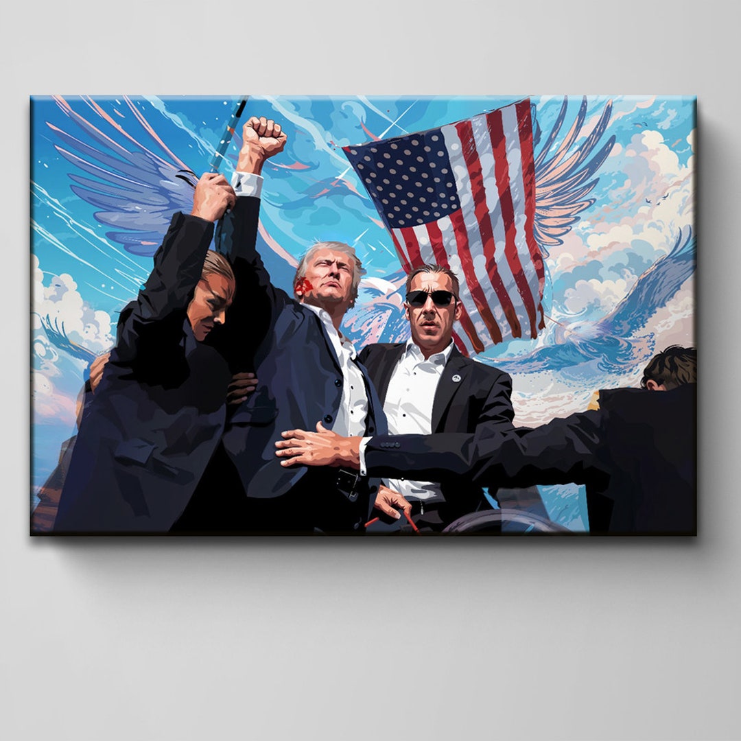 Donald Trump Wall Art Canvas, Trump Poster Art, Gift for USA Patriots ...