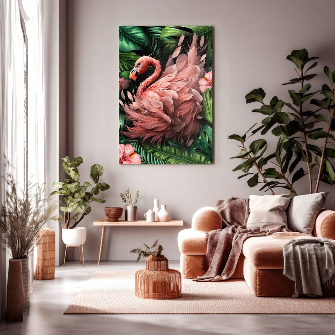 Flamingo Canvas Wall Art Flamingo Print Wall Art Flamingo Painting ...