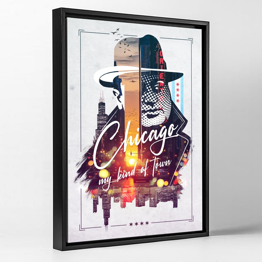 Chicago Canvas Art Al Capone Portrait Wall Art Windy City Art Canvas - Etsy