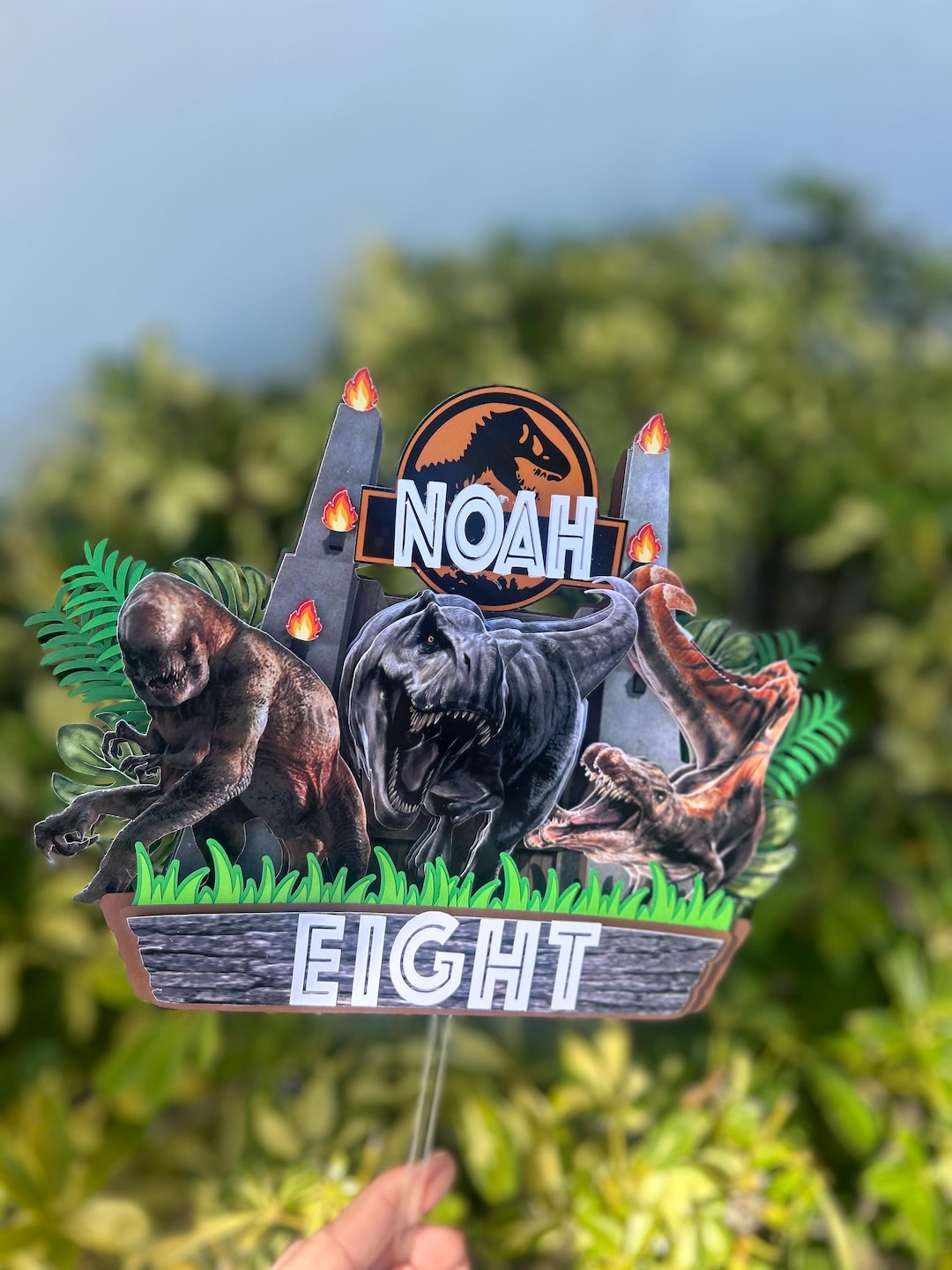Personalized Jurassic Park Cake Topper and Cupcake Topper:dinosaur ...