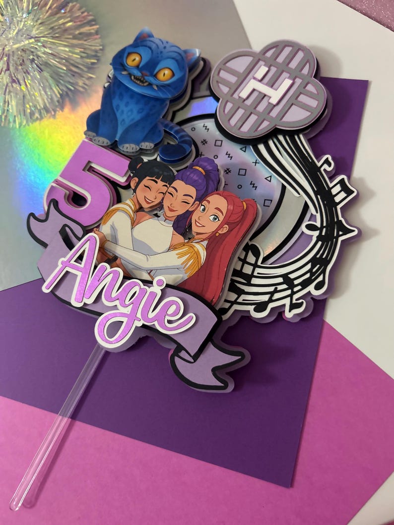 K-pop Demon Hunter Cake Topper, Personalized Birthday Party Decor - Etsy UK