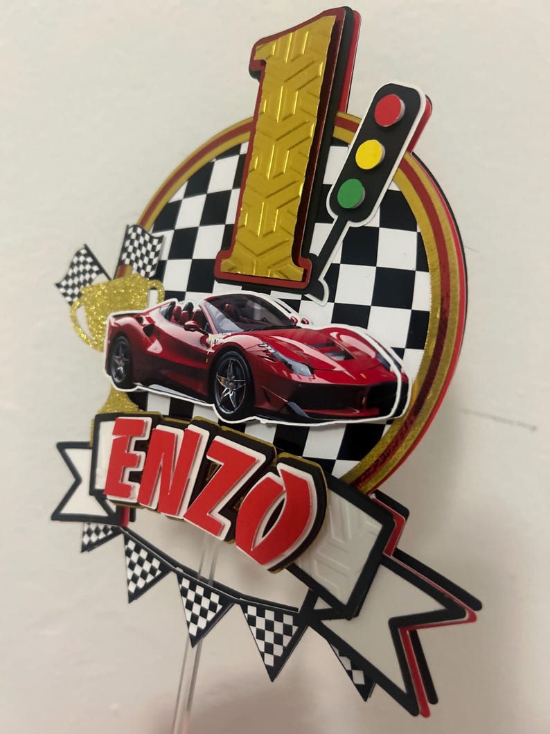 Personalized Ferrari Cake Topper: Racing Car Birthday Party - Etsy
