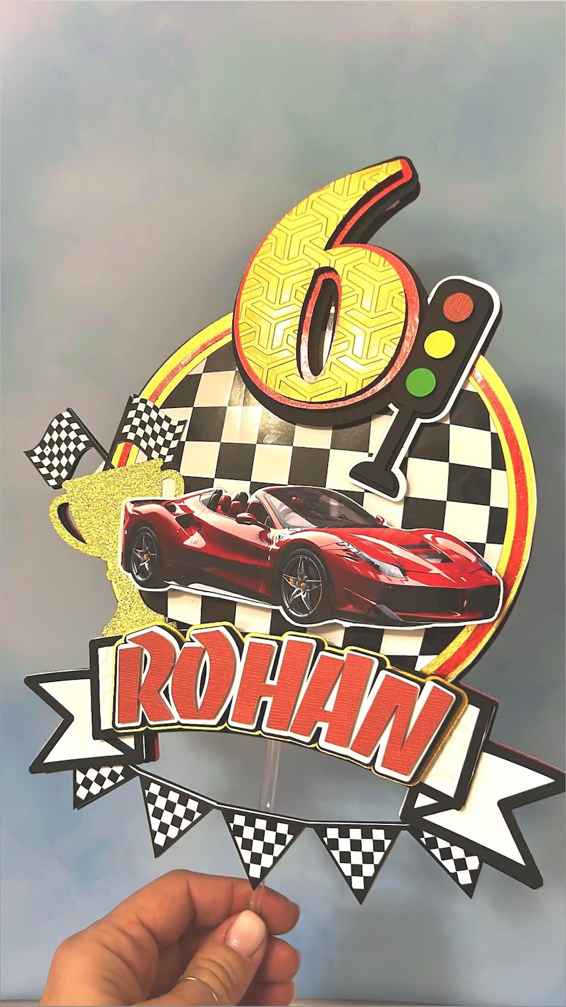 Personalized Ferrari Cake Topper: Racing Car Birthday Party - Etsy
