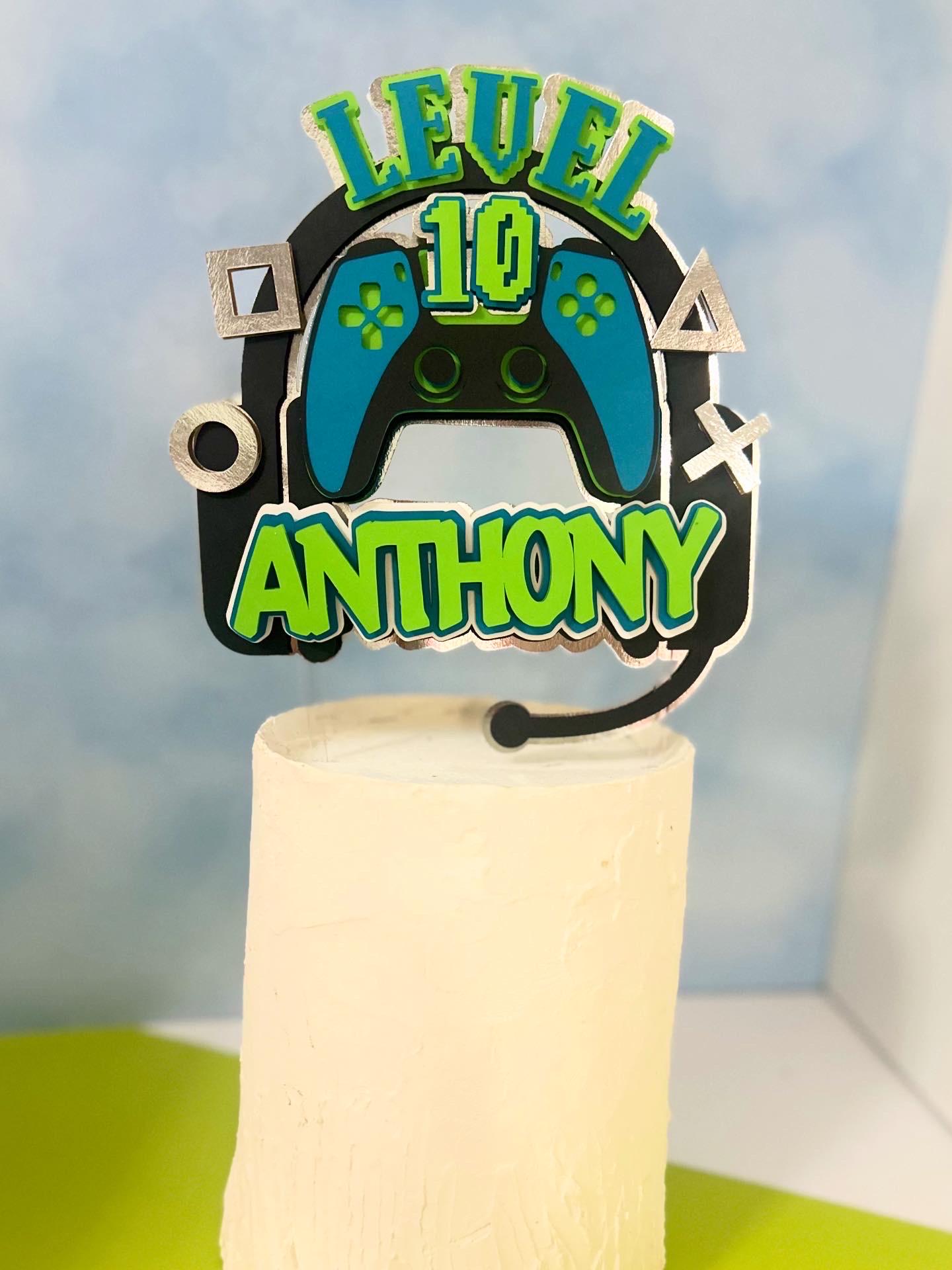 Gamer Cake Topper: Game on Birthday Party - Etsy