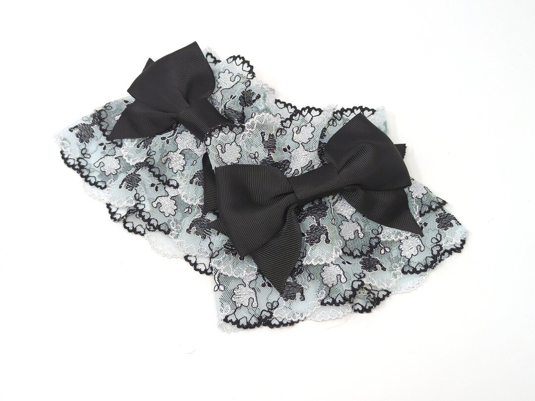 Blue and Black Poodle Lace Wrist Cuffs - Etsy
