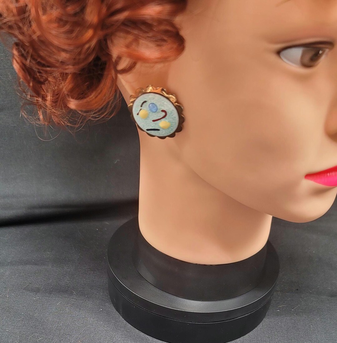 Vintage Mosaic Ear Buttons: Upcycled Belt Charms - Etsy