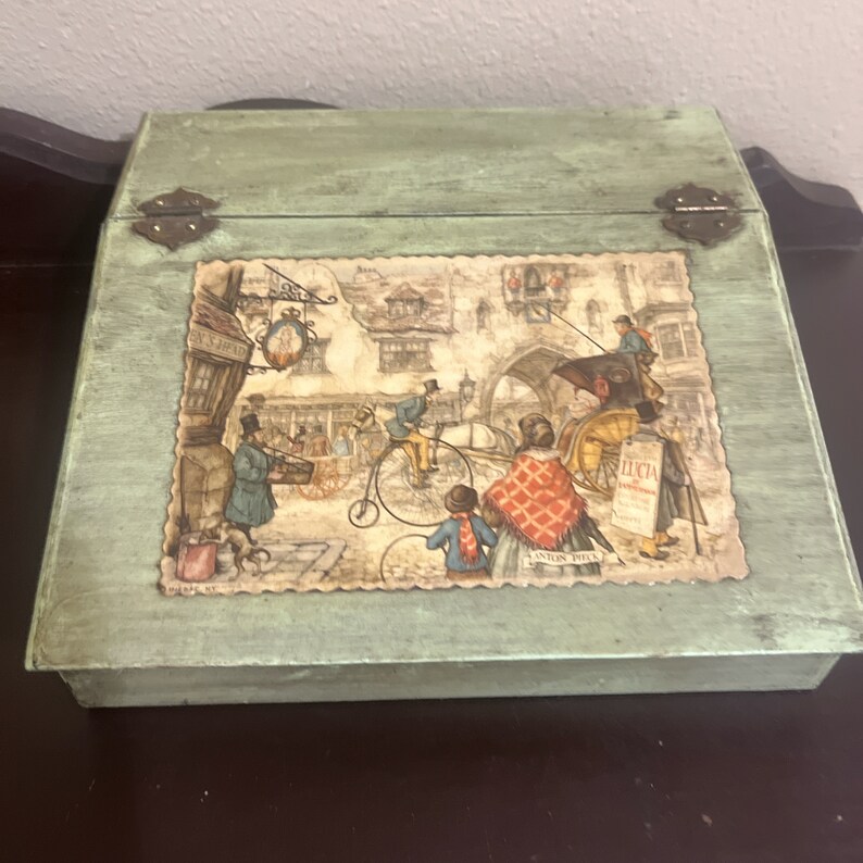 Vintage Box Decoupage Victorian Letter Trinket Jewelry Wood - Etsy