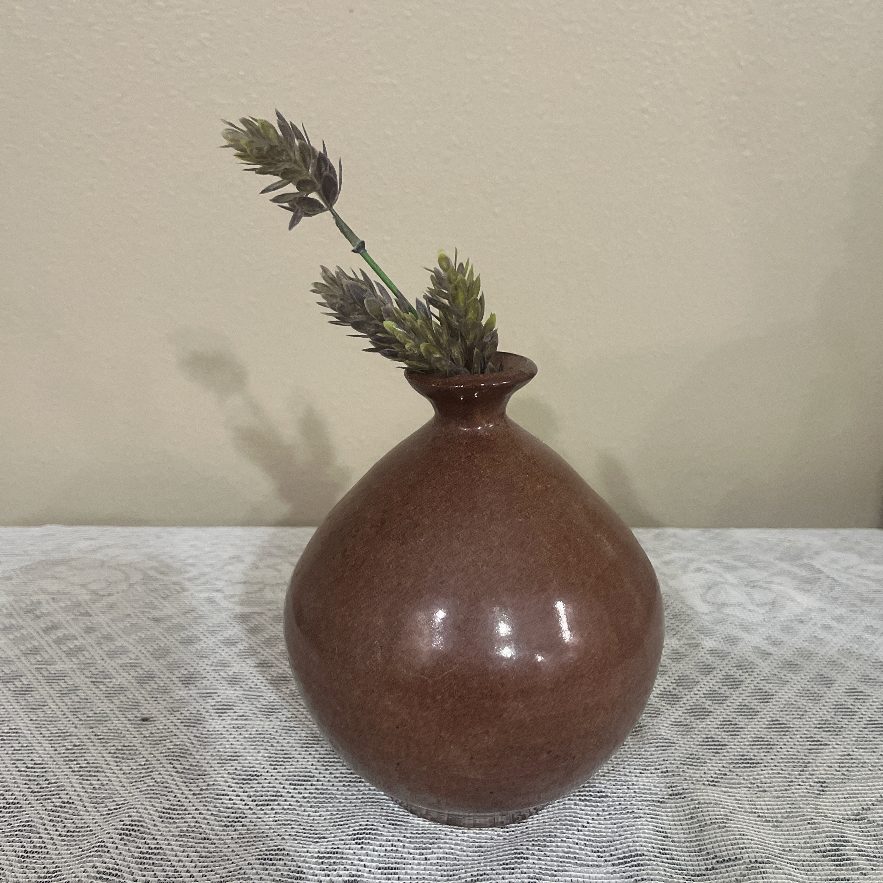 Vintage Signed Carmel Brown Bud Vase Glazed Pottery - Etsy