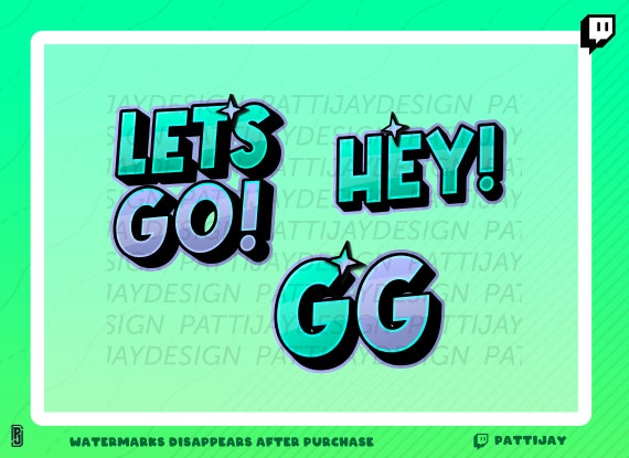 3x Twitch Emotes Bundle/Pack Letters / Lets Go / Hey / GG Digital ...