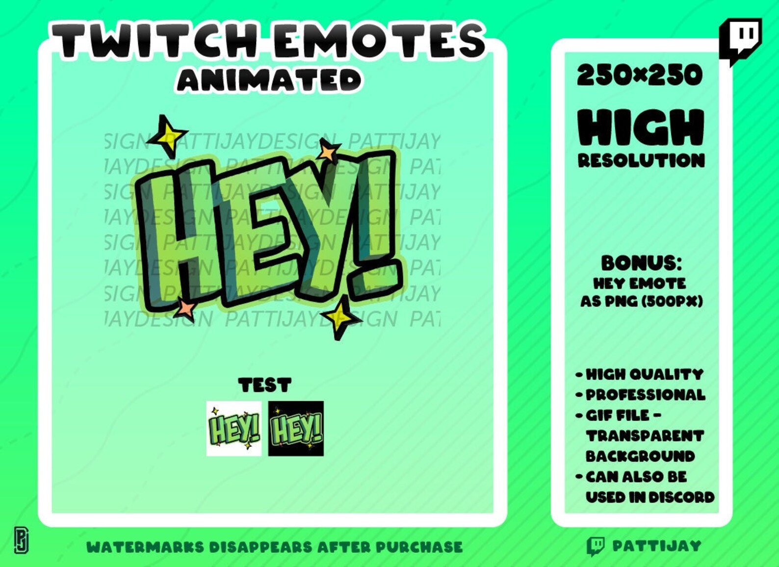 1x Twitch Emote Animated Hey Standard Emote | Etsy UK