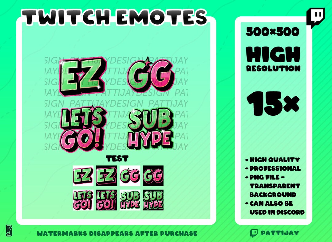 15x Emotes - Font Bundle/pack | Text Emotes | Stream Emotes | Twitch ...