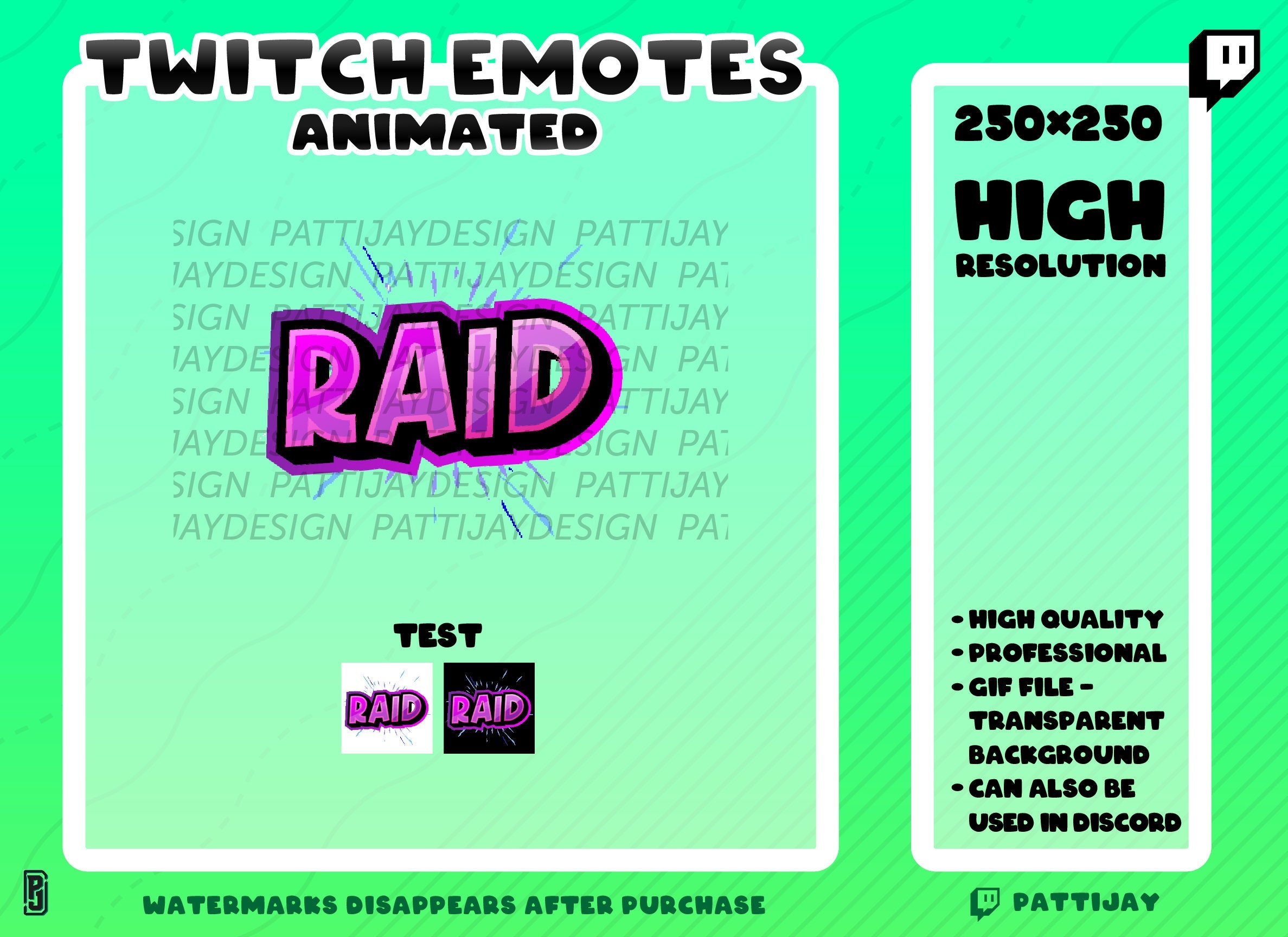 1x Animate Emote Raid Standard Emote Twitch Discord - Etsy