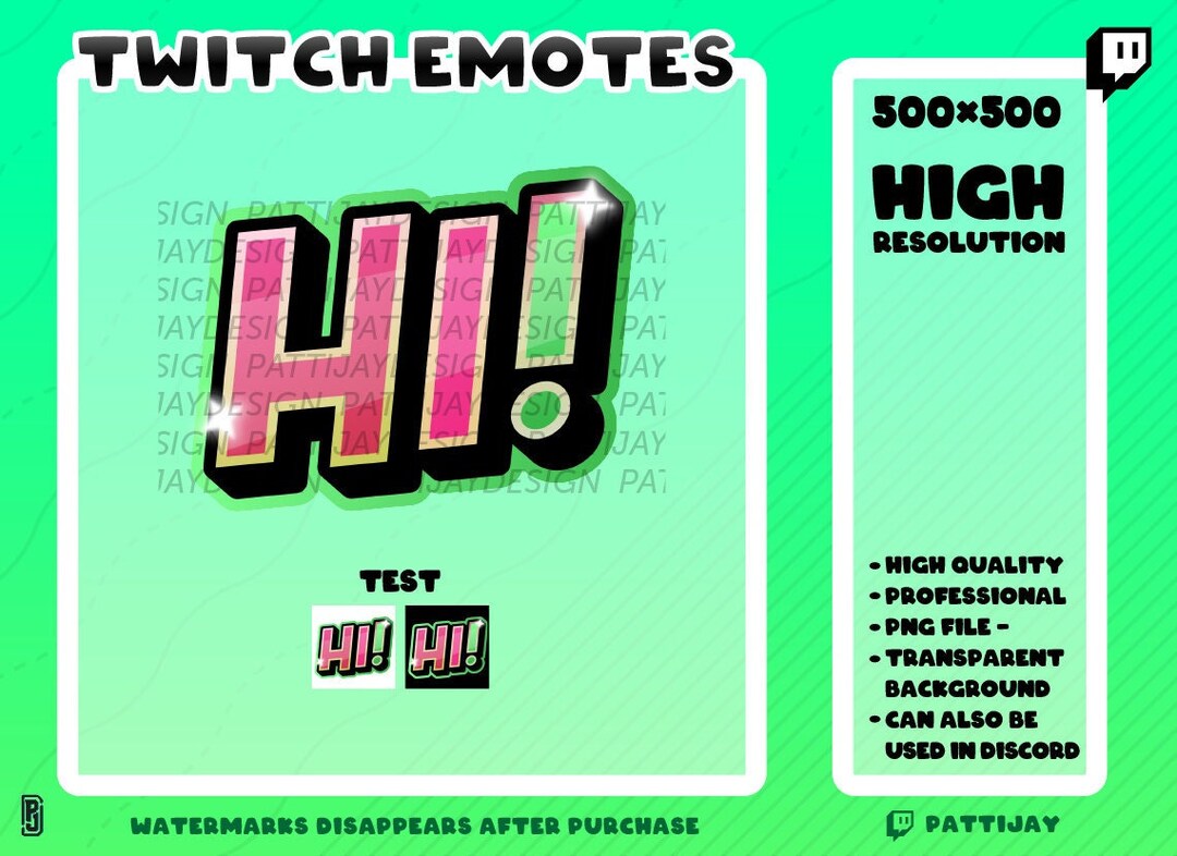 1x Twitch Emote - Hi! - Etsy