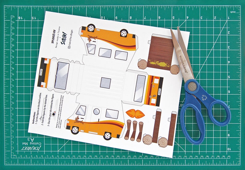 RV Camper Papertoy PDF Ready to PRINT Papercraft Template Coloring ...
