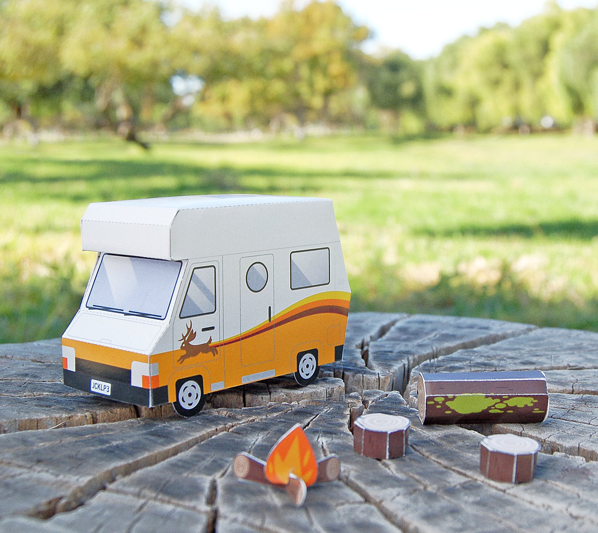 RV Camper Papertoy PDF Ready to PRINT Papercraft Template Coloring ...