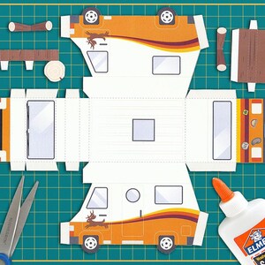 RV Camper Papertoy PDF Ready to PRINT Papercraft Template + Coloring ...
