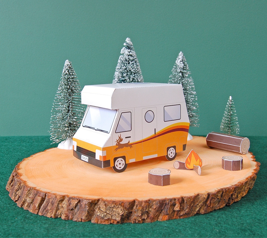 RV Camper Papertoy PDF Ready to PRINT Papercraft Template + Coloring ...