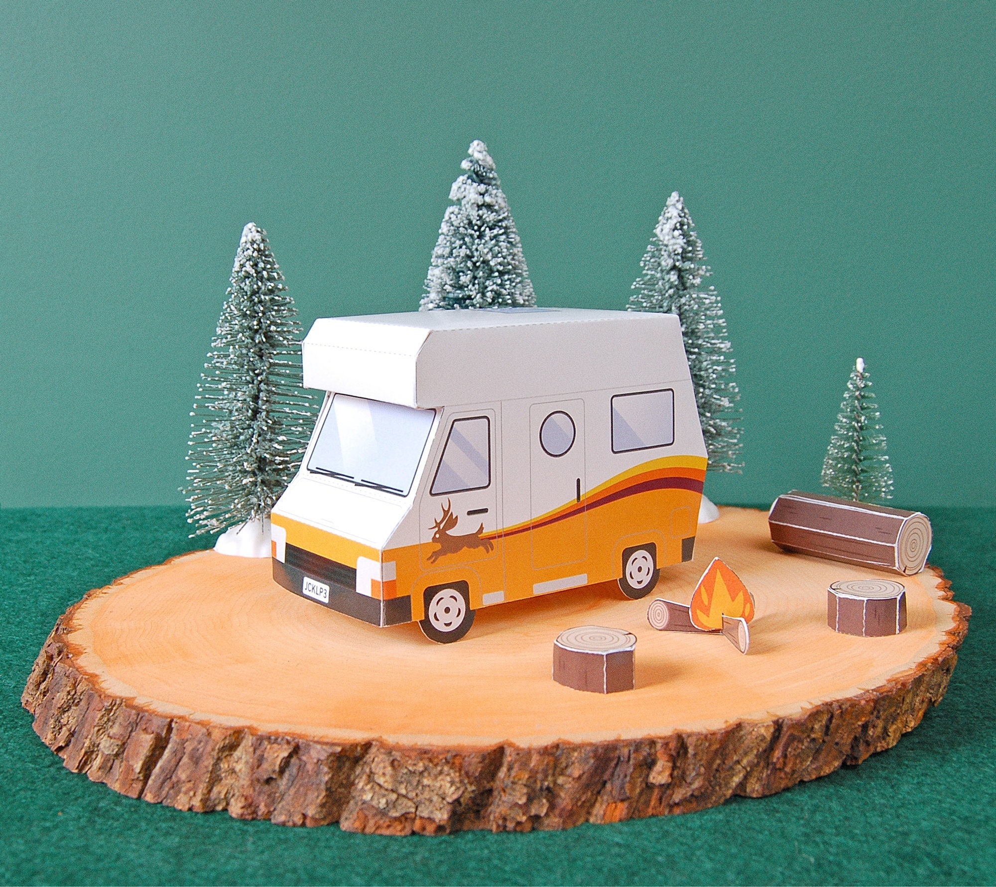 RV Camper Papertoy PDF Ready to PRINT Papercraft Template + Coloring ...