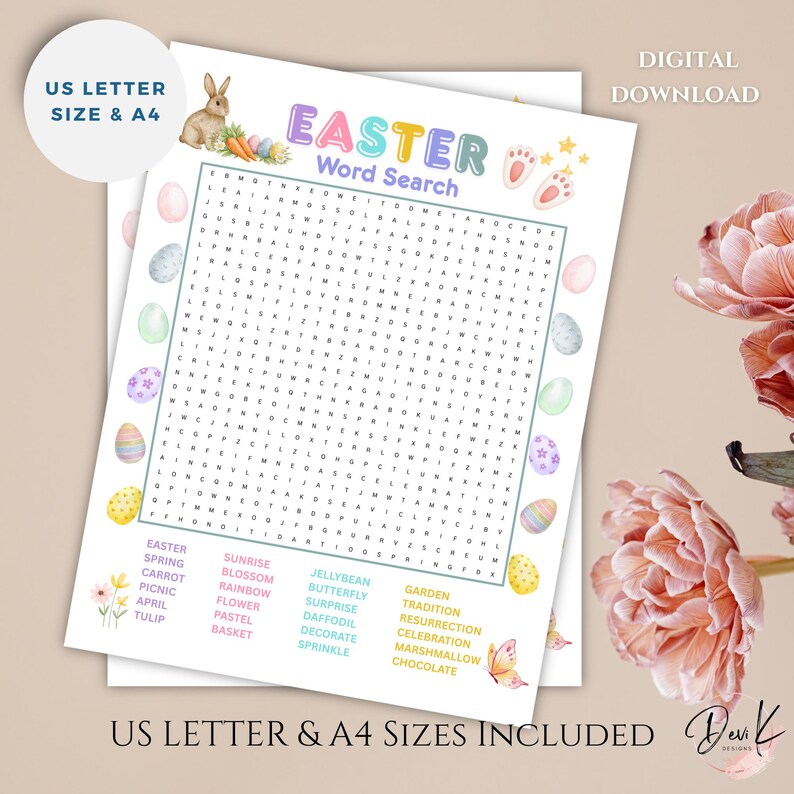 Printable Easter Word Search Puzzle, Easter Activity, Fun Holiday ...