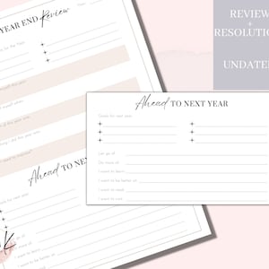 2023 2024 New Years Resolution Planner, Year End Review Printable, Year ...