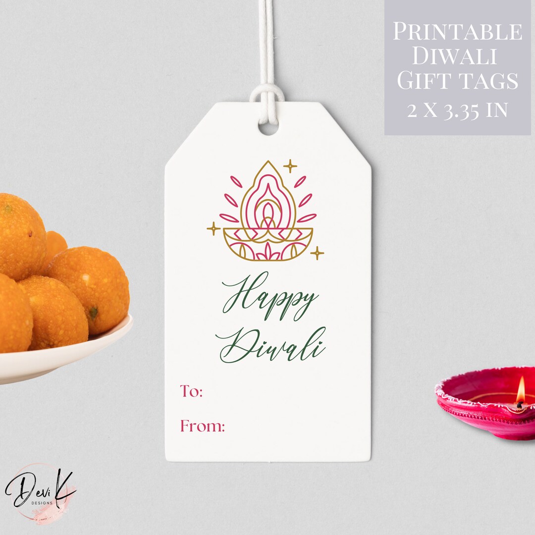 Printable Happy Diwali Gift Tag, Deepavali Gift Tag, Sweets Box Tag ...