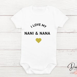 I Love My Nani & Nana Baby Bodysuit, Indian Grandmother and Grandfather ...
