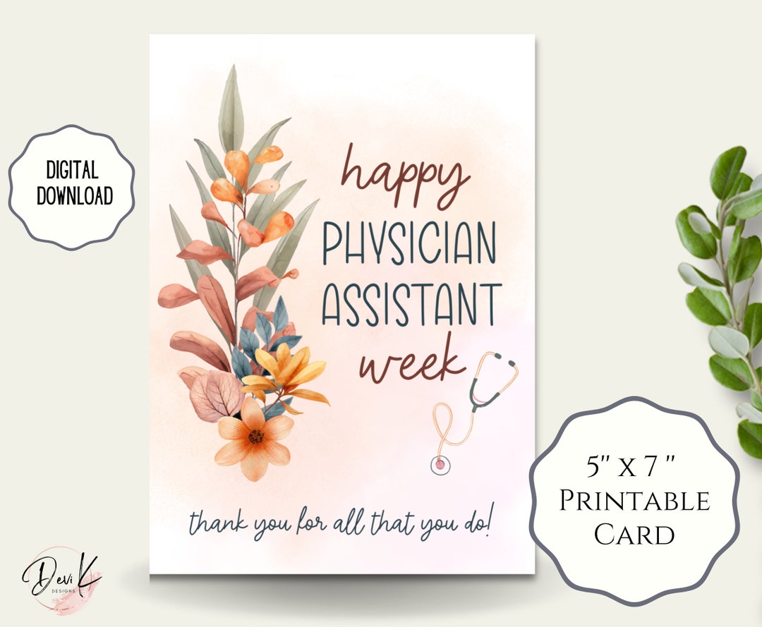 Happy Physician Assistant Week Appreciation Card, Happy PA Week, Thank ...